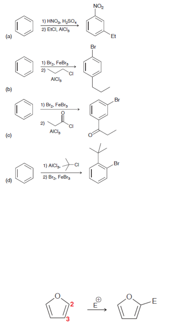 exercio reaçoes de compostos aromáticos - Química Orgânica I