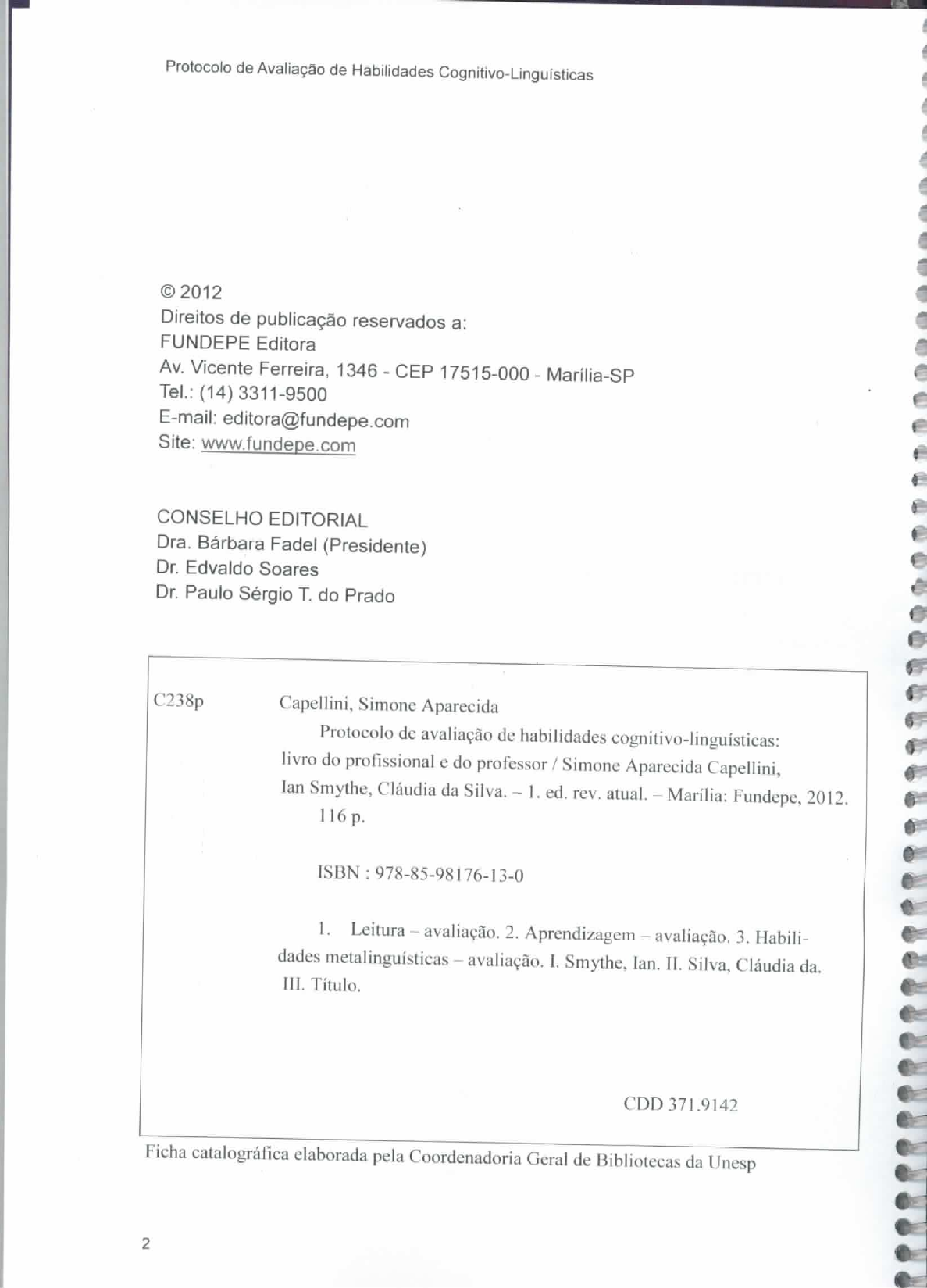 Protocolo De Avaliao Da Leitura De Palavrasdoc