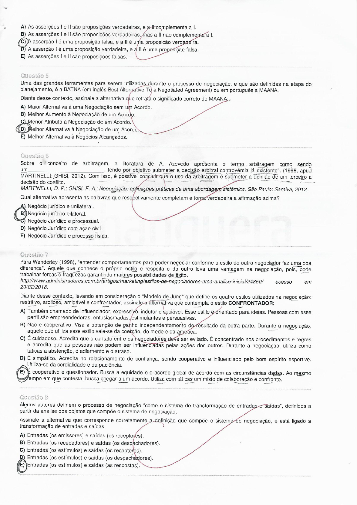 Prova Versão 965054 - Série IV - Técnicas de Negociação - Técnicas de ... Prova Versão 965054 - Série IV - Técnicas de Negociação - Técnicas de ...
