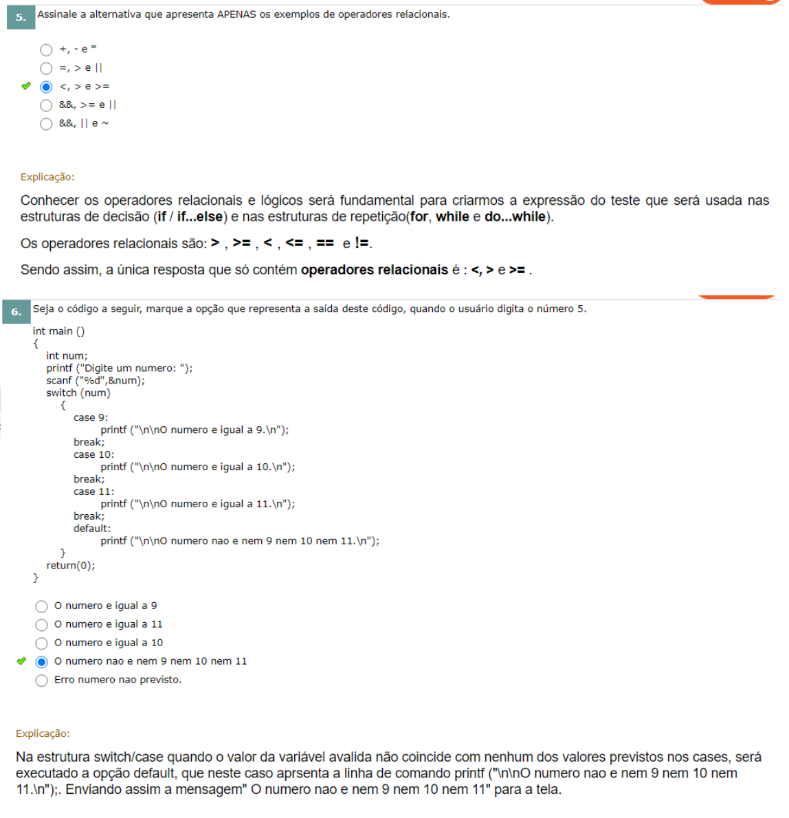 LISTA EXERCICIOS AULA 4 - LINGUAGEM DE PROGRAMAÇÃO 1 - Programação I