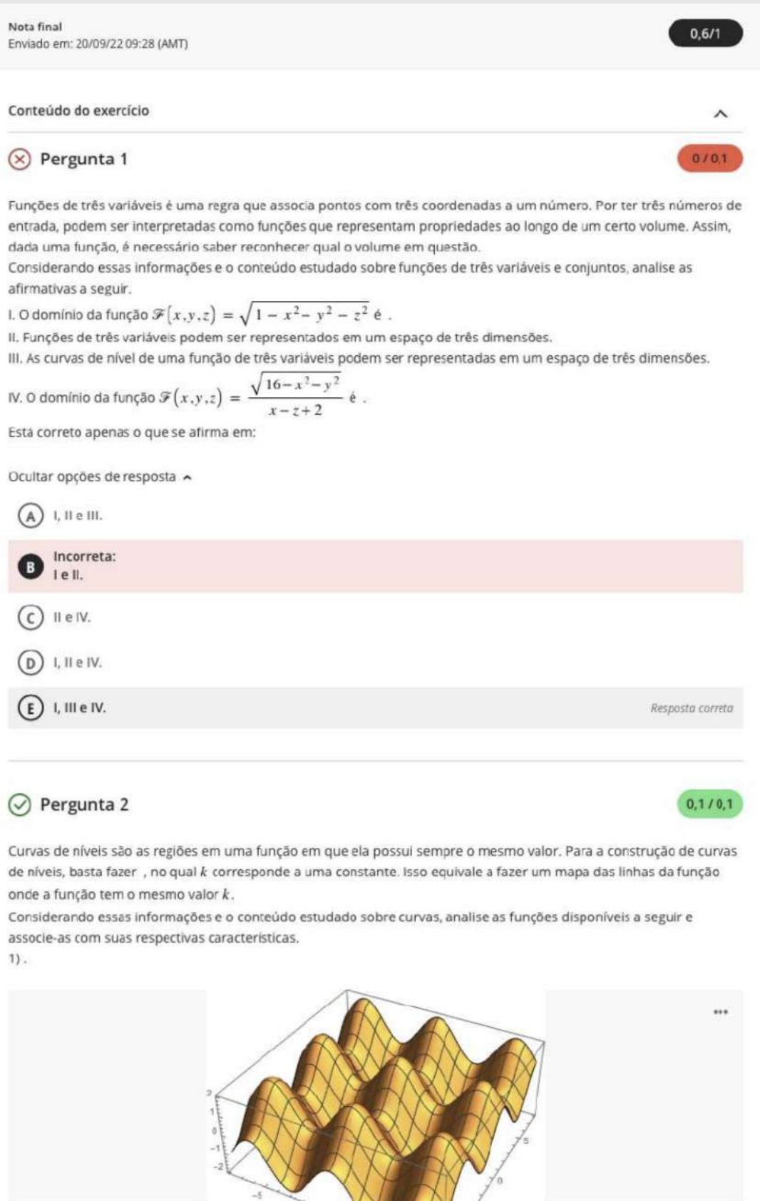 AOL 1 CALCULO VETORIAL - Cálculo Vetorial