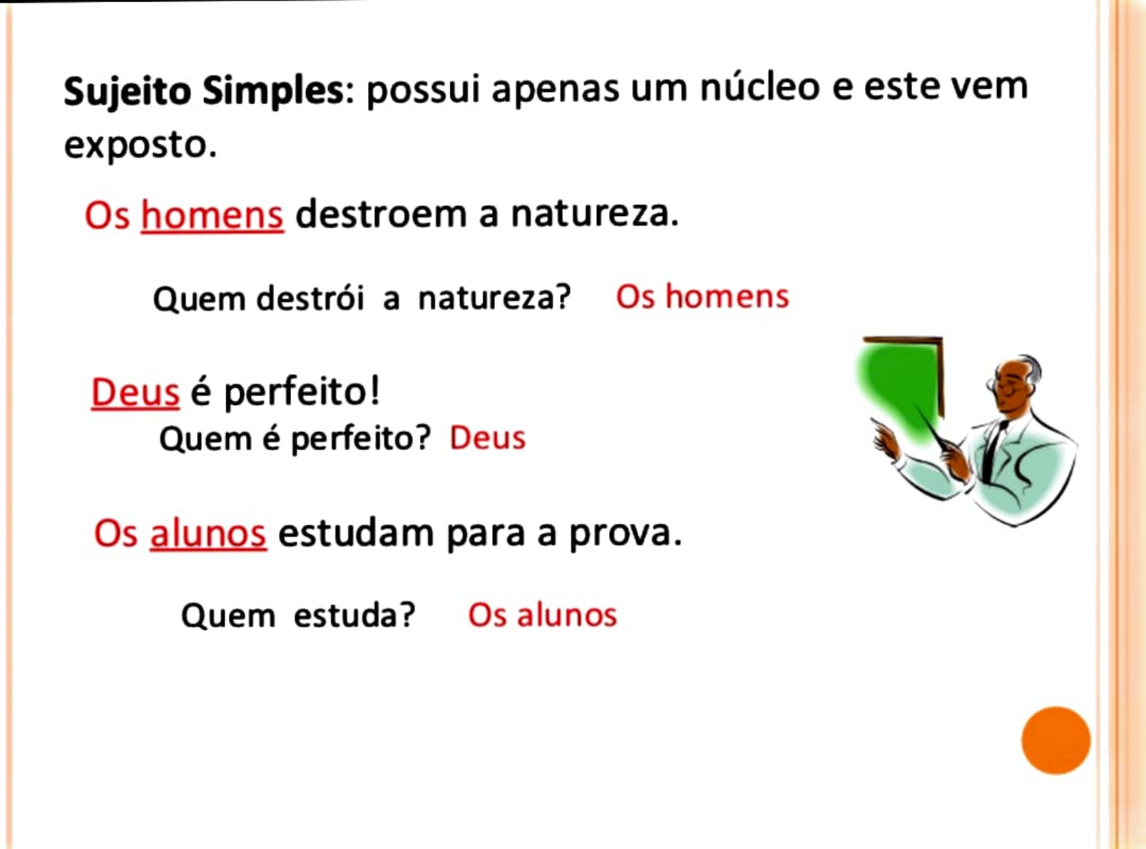 Sujeito Simples Tipos De Sujeito – Atividades De Fixação 1