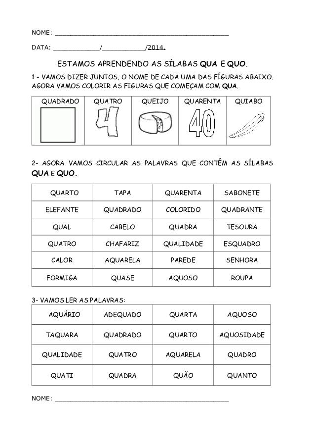 Atividades Qua Quo 1 638 Alfabetiza o proj pedag interdisciplinar Atividades Qua Quo 1 638 Alfabetiza o proj pedag interdisciplinar