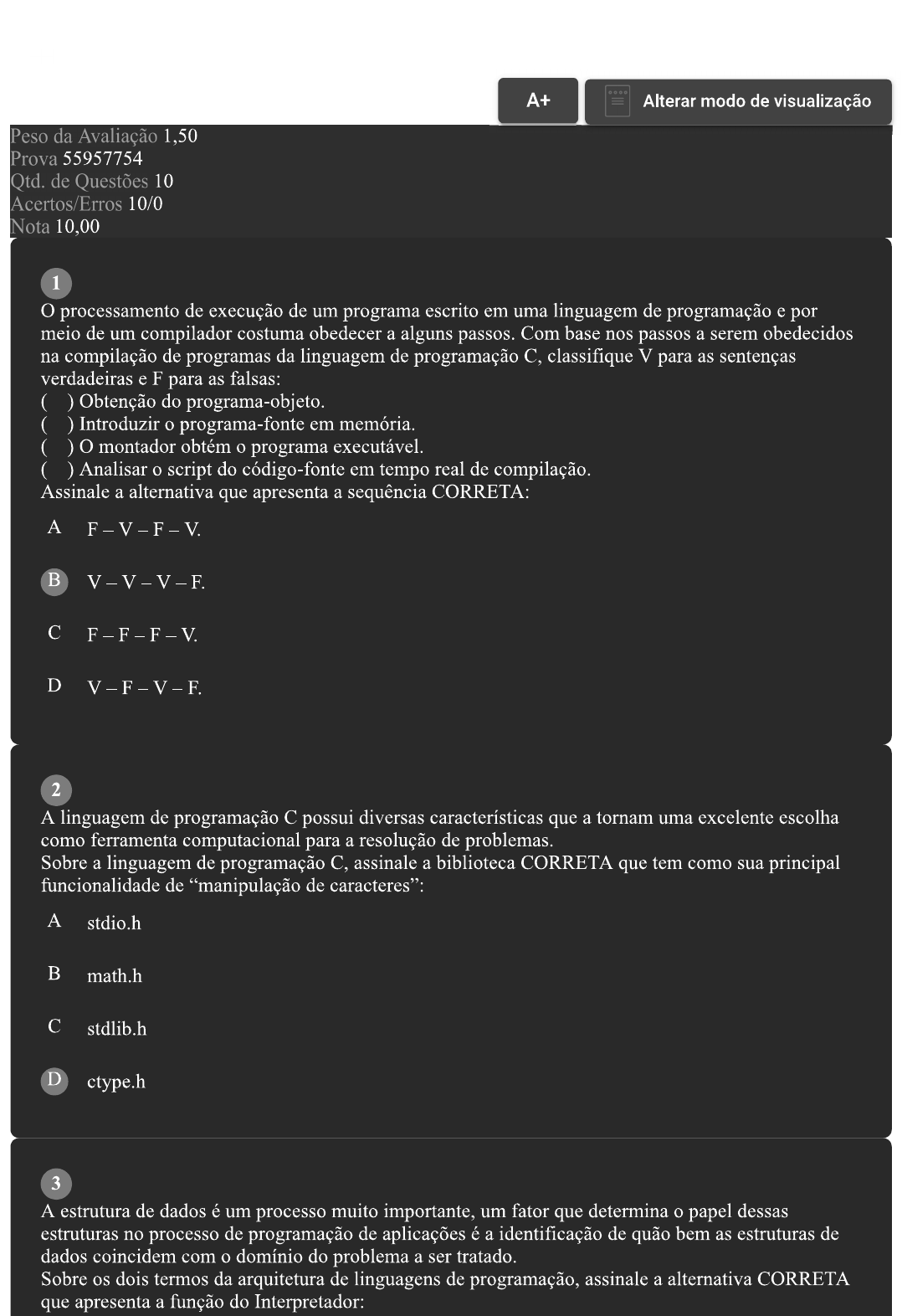 avaliacao I linguagem de programacao e estrutura de dados - Linguagens ...
