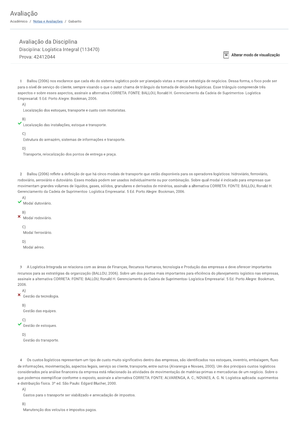 Prova De Logística Com Respostas - LIBRAIN