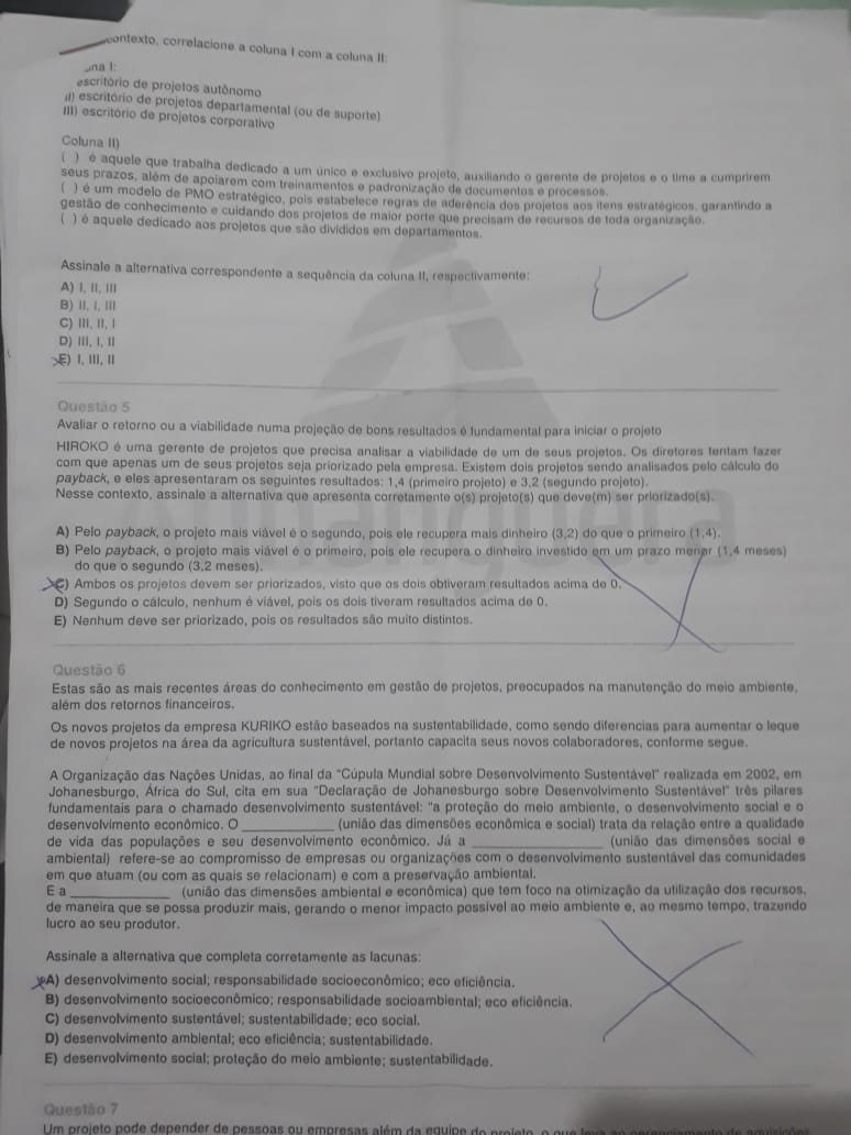 prova gestao de projetos - Gerenciamento de Projetos prova gestao de projetos - Gerenciamento de Projetos