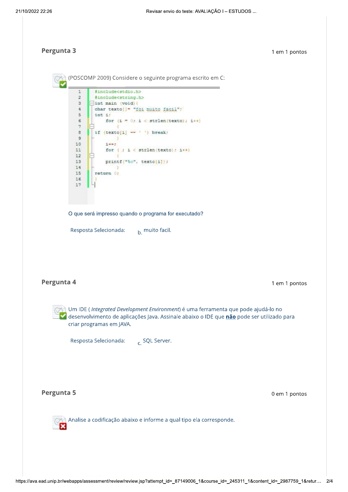 AVALIACAO 1 - Organização de Computadores