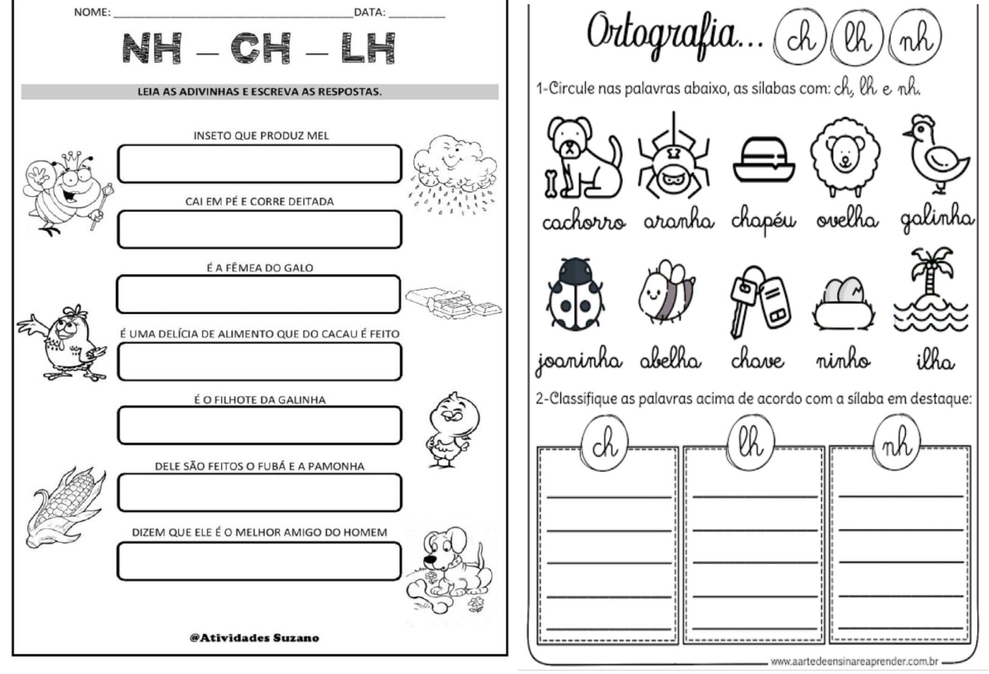Palavras com lh online activity