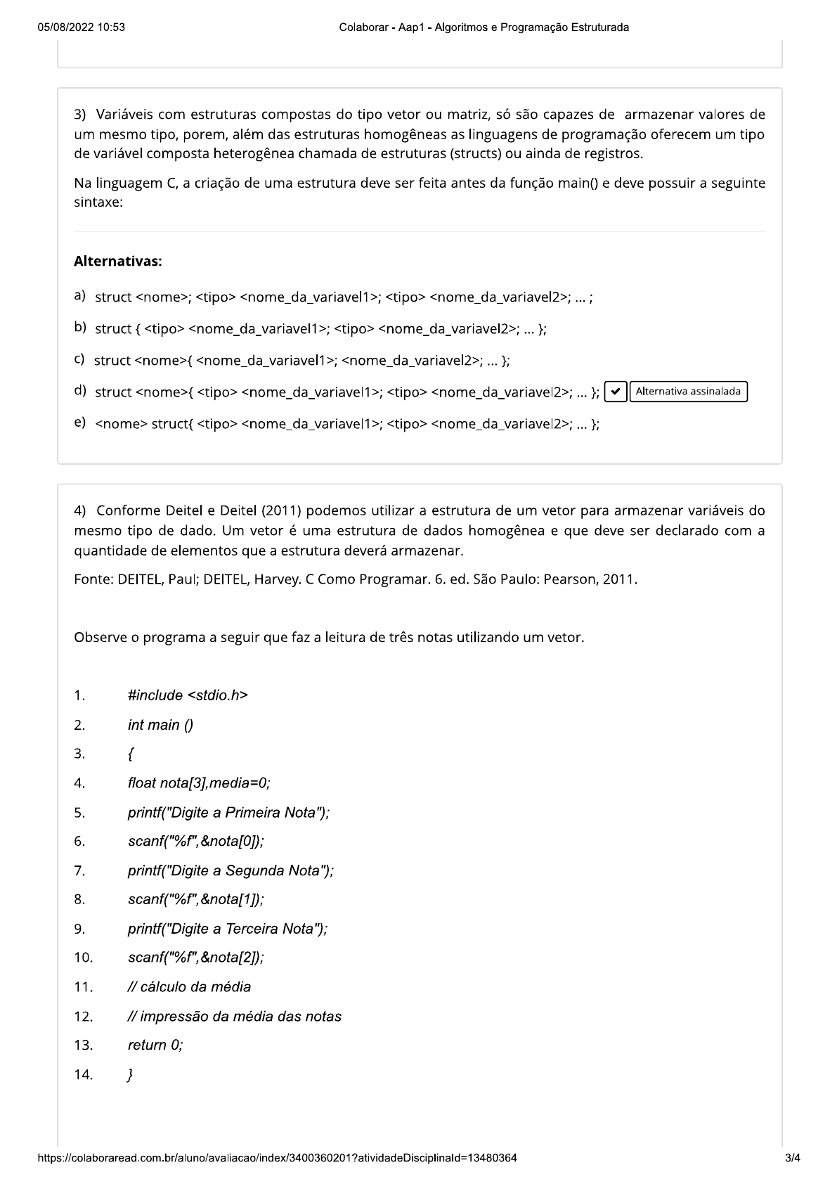 Aap1 - Algoritmos e Programação Estruturada - Programação Estruturada