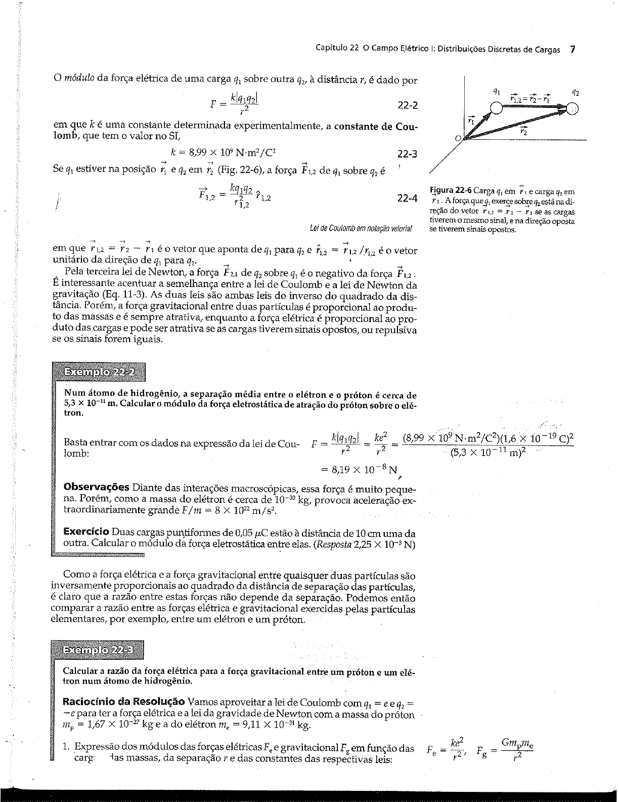 Exercícios resolvidos Campo Elétrico. Halliday cap 22 - Física Exercícios resolvidos Campo Elétrico. Halliday cap 22 - Física