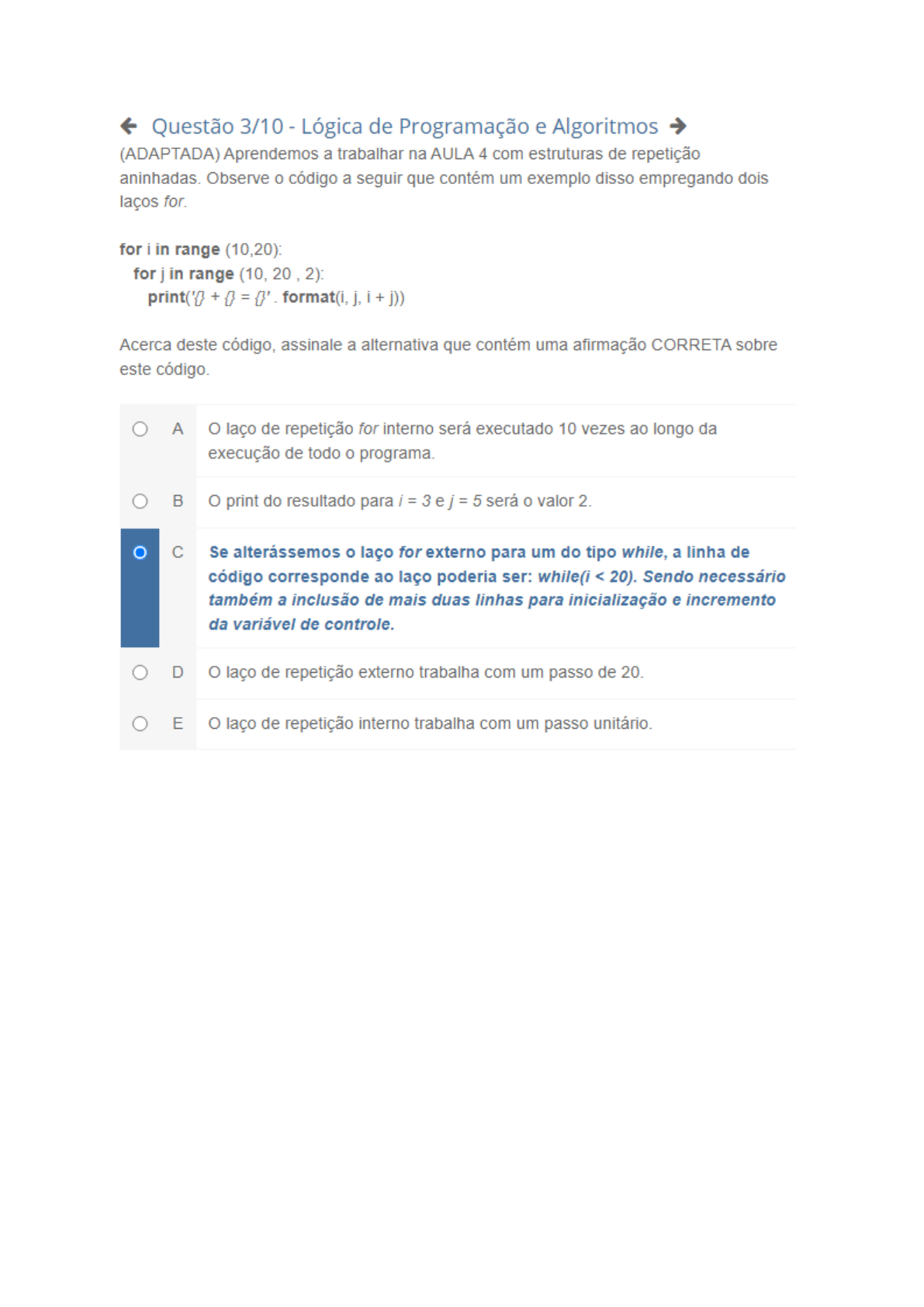 LÓGICA DE PROGRAMAÇÃO E ALGORITMOS - APOL Objetiva 2 (Regular) - Lógica ... LÓGICA DE PROGRAMAÇÃO E ALGORITMOS - APOL Objetiva 2 (Regular) - Lógica ...