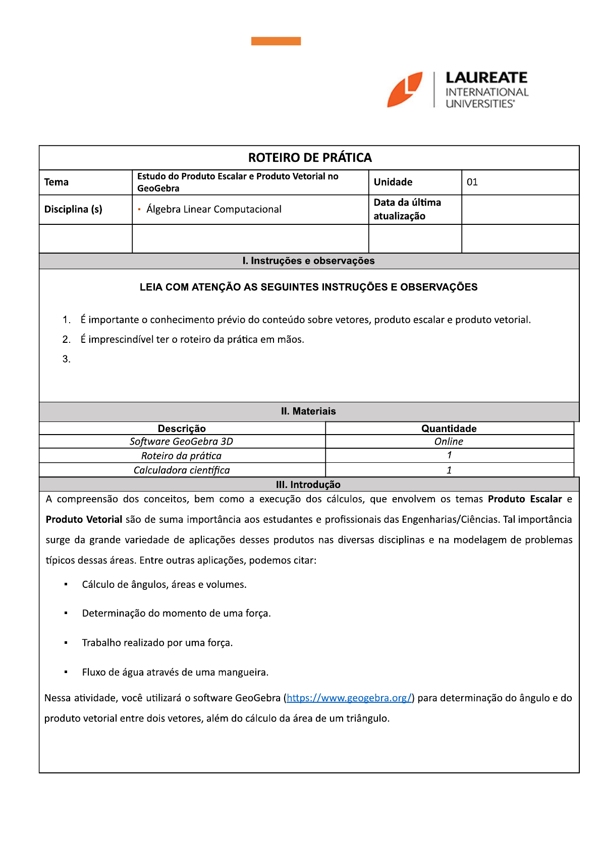 atividade 3 ALGEBRA LINEAR - Álgebra Linear Computacional