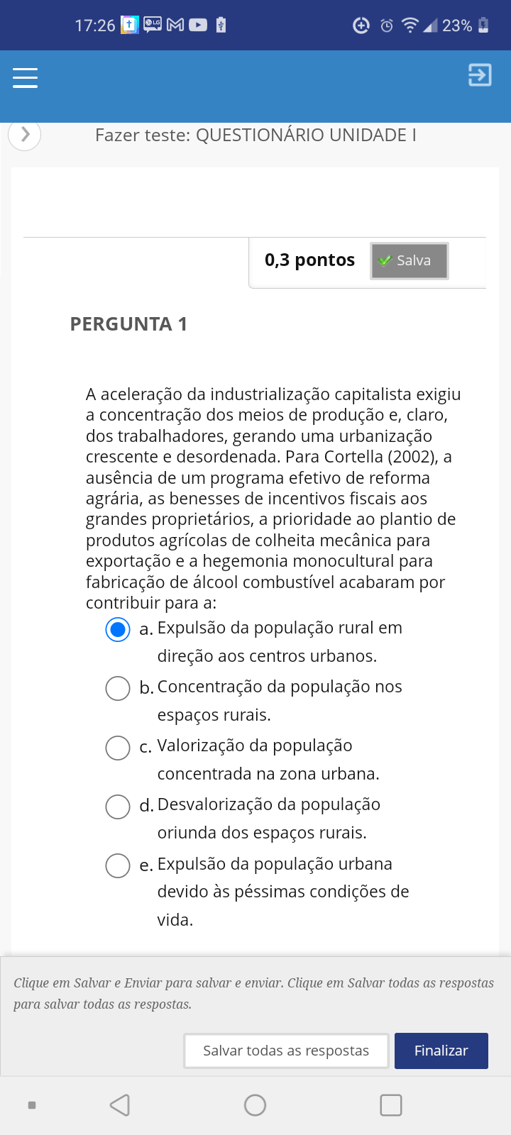 1 questionário - Orientação e Prática de Gestão da Educação em ...