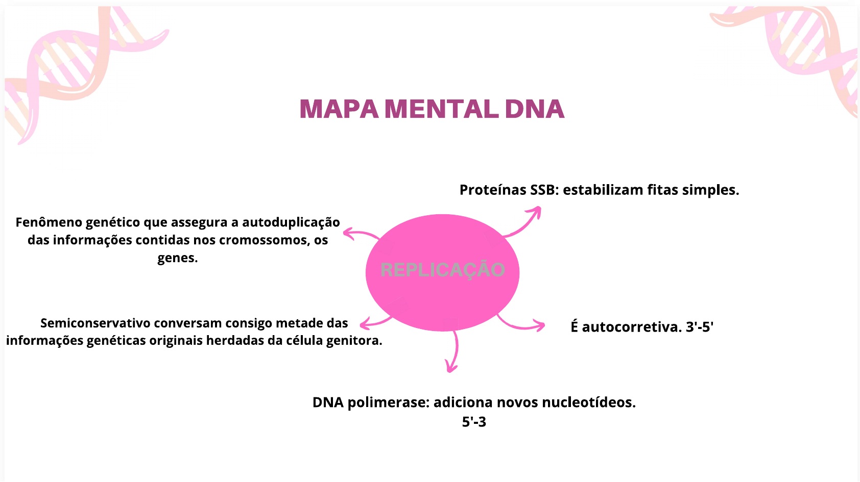 Mapa Mental Replicação do DNA - Biologia Celular