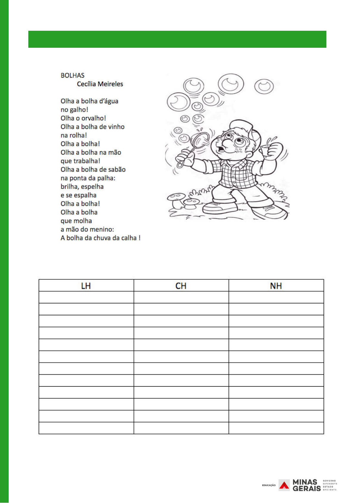 Portal Escola: Baixe em PDF: Fichas de Leitura NH, LH e CH com atividades | Atividades de ...