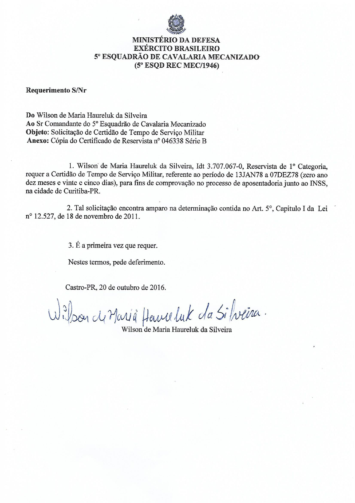 Exemplos De Um Requerimento - BINKEDU