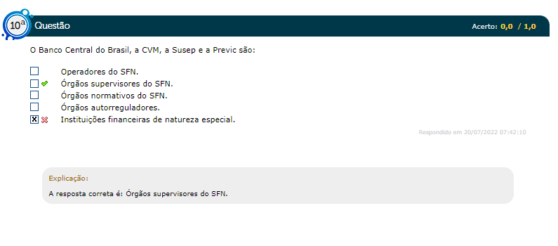 O Banco Central do Brasil, a CVM, a Susep e a Previc são - Matemática Financeira