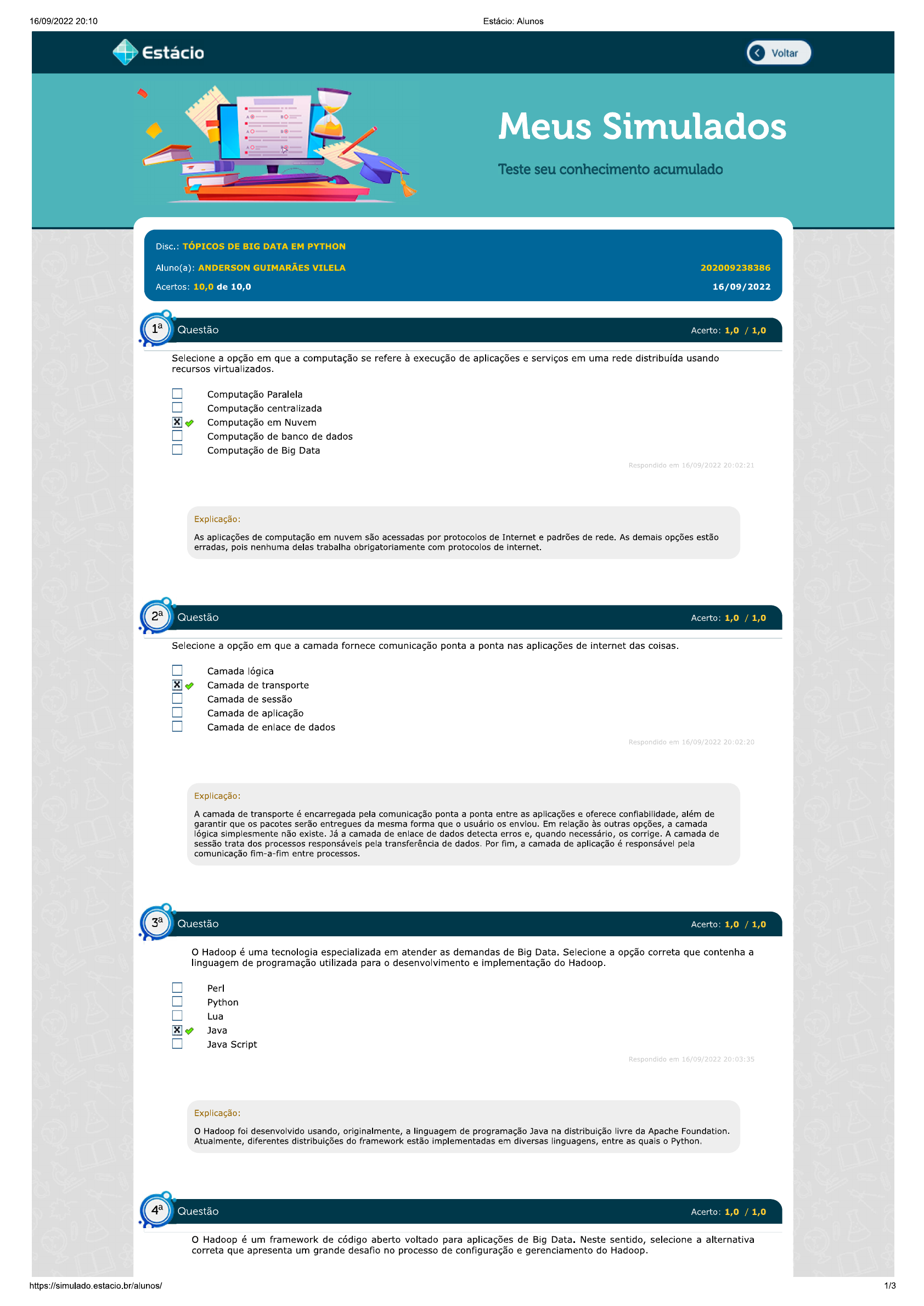TÓPICOS DE BIG DATA EM PYTHON - Análise e Desenvolvimento de Sistemas