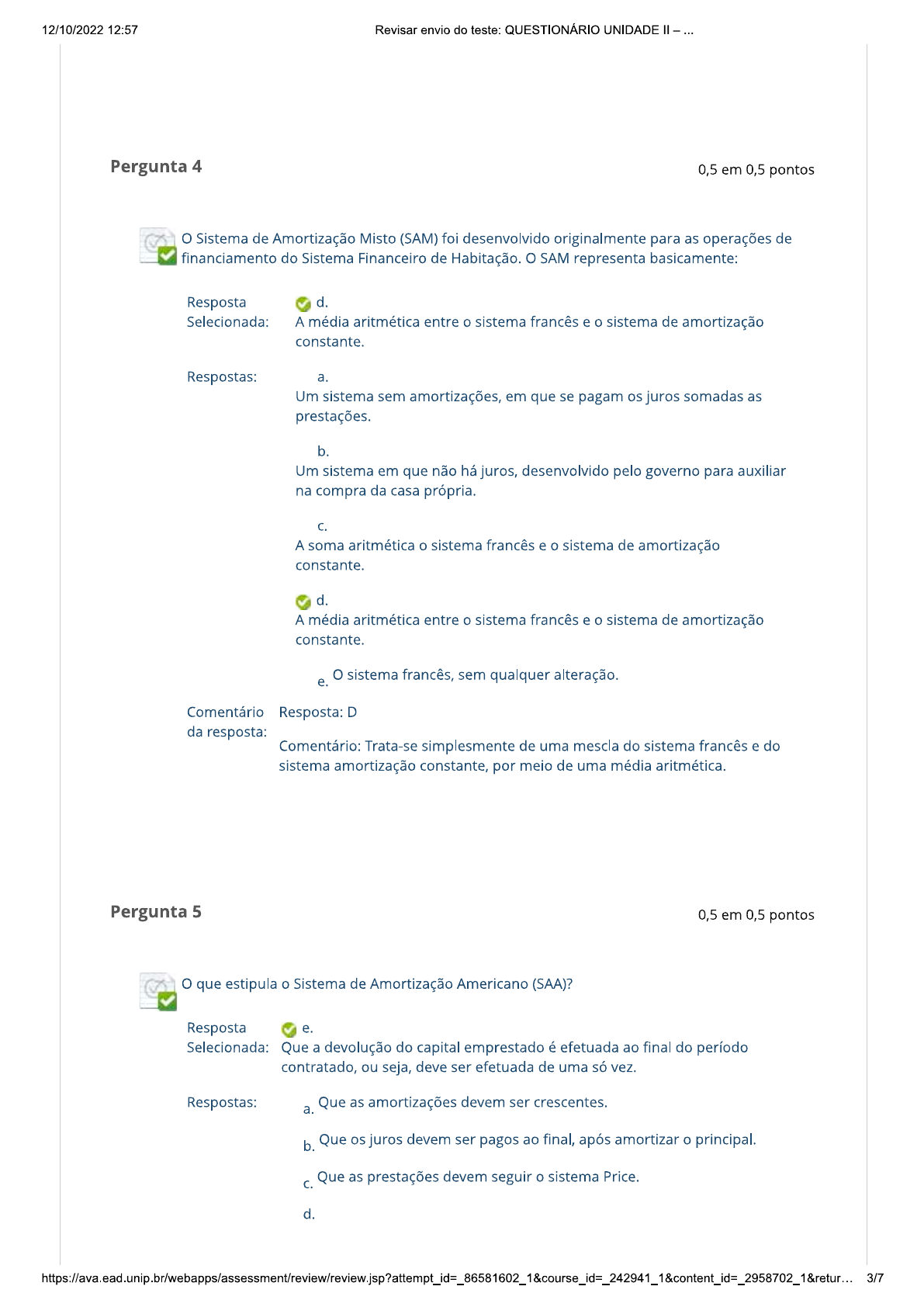 Matematica Financeira - Questionario Unidade II - Matemática Financeira Matematica Financeira - Questionario Unidade II - Matemática Financeira