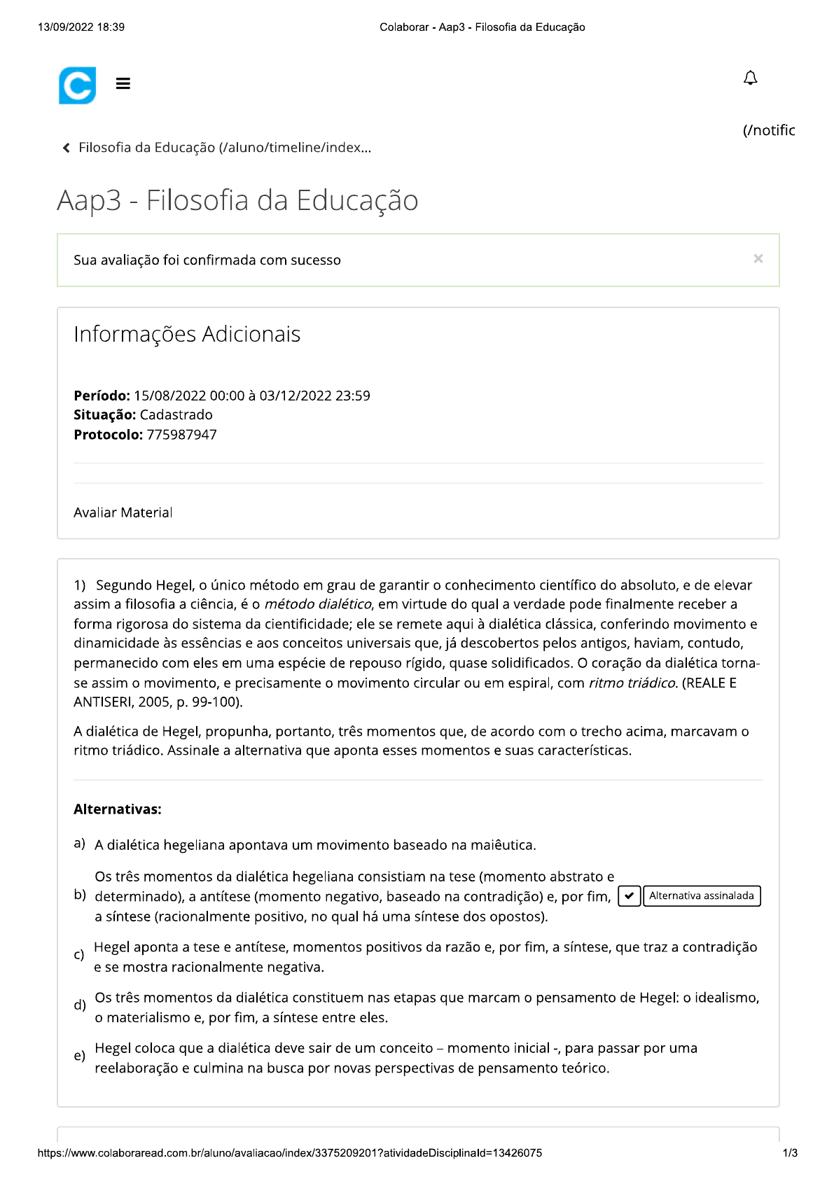 Aap3 - Filosofia da Educação - Pedagogia