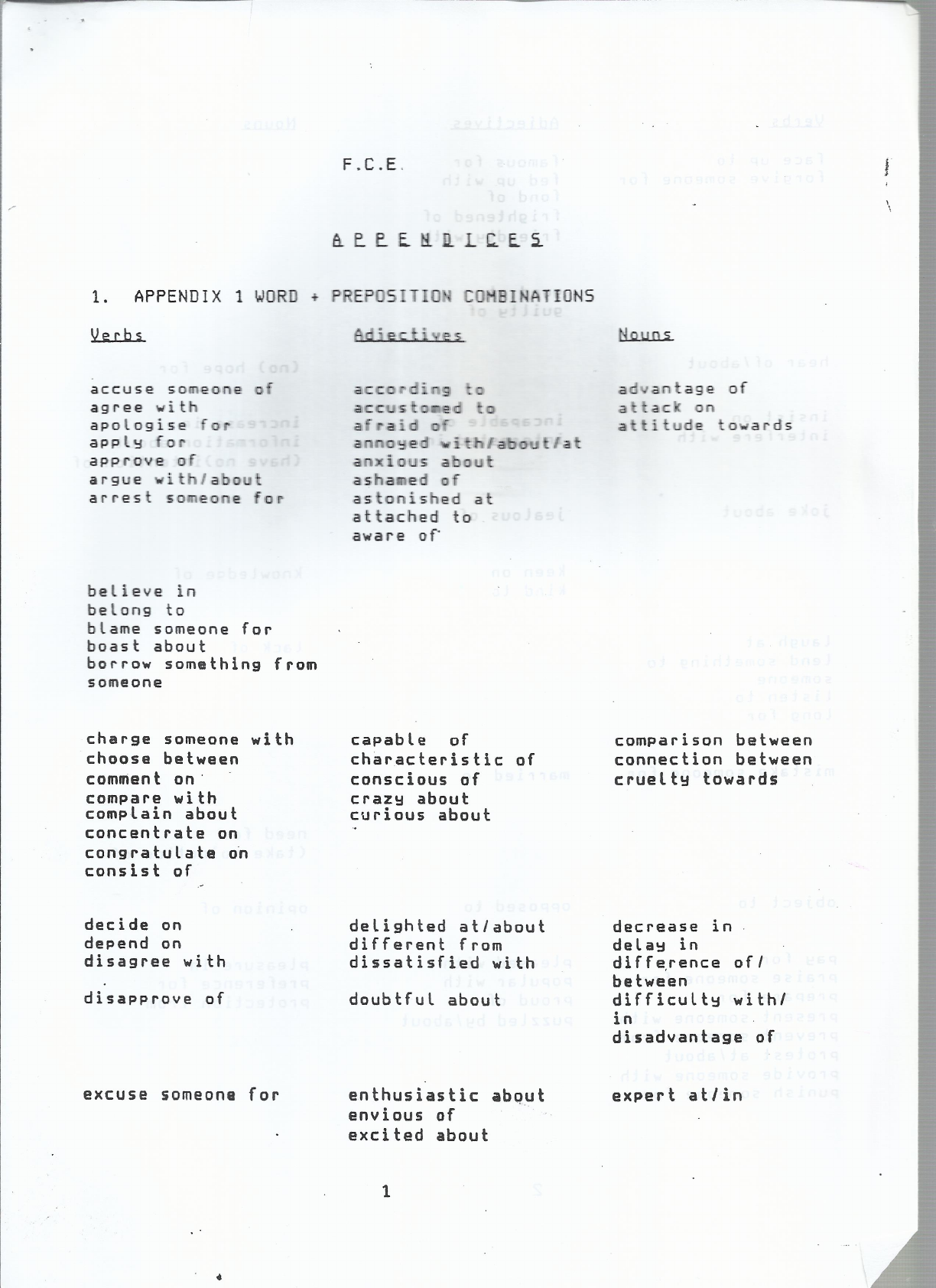 Appendices - FCE - Inglês