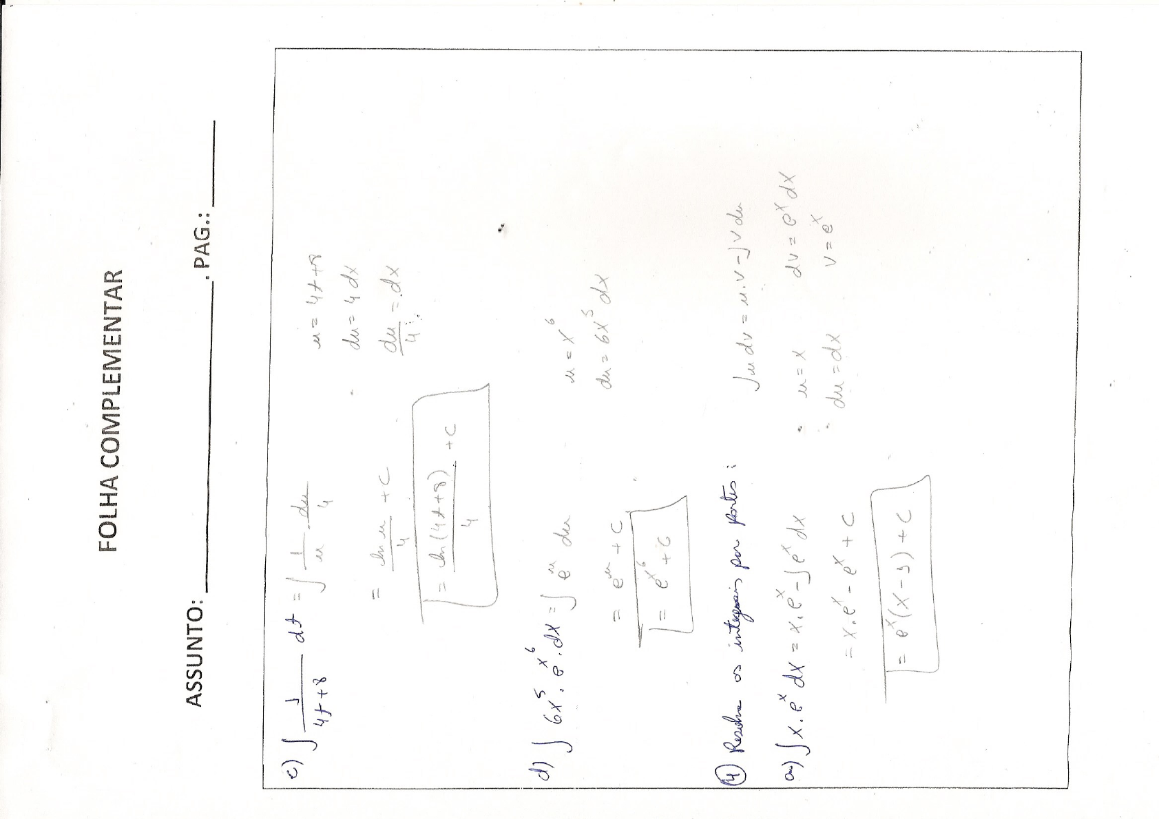 Exercicios resolvido de Calculo 1 tarefa 2 - Cálculo I