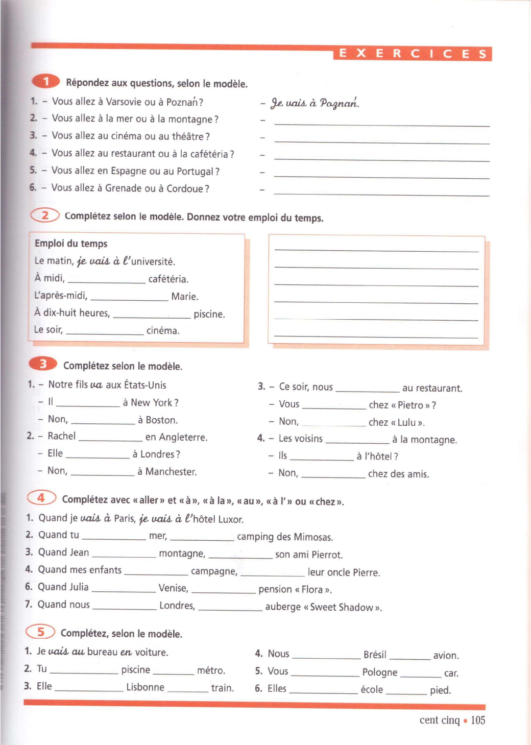 exercício de francês 106 - Francês I