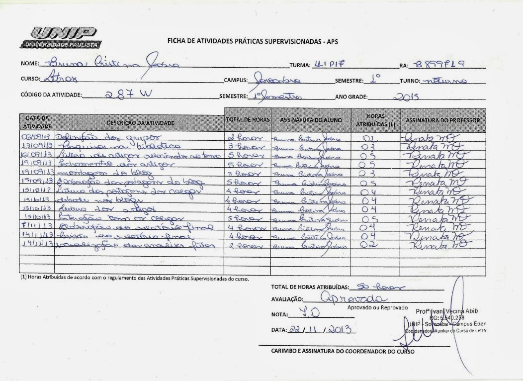 aps como preencher unit facima - Atividades Práticas Supervisionadas