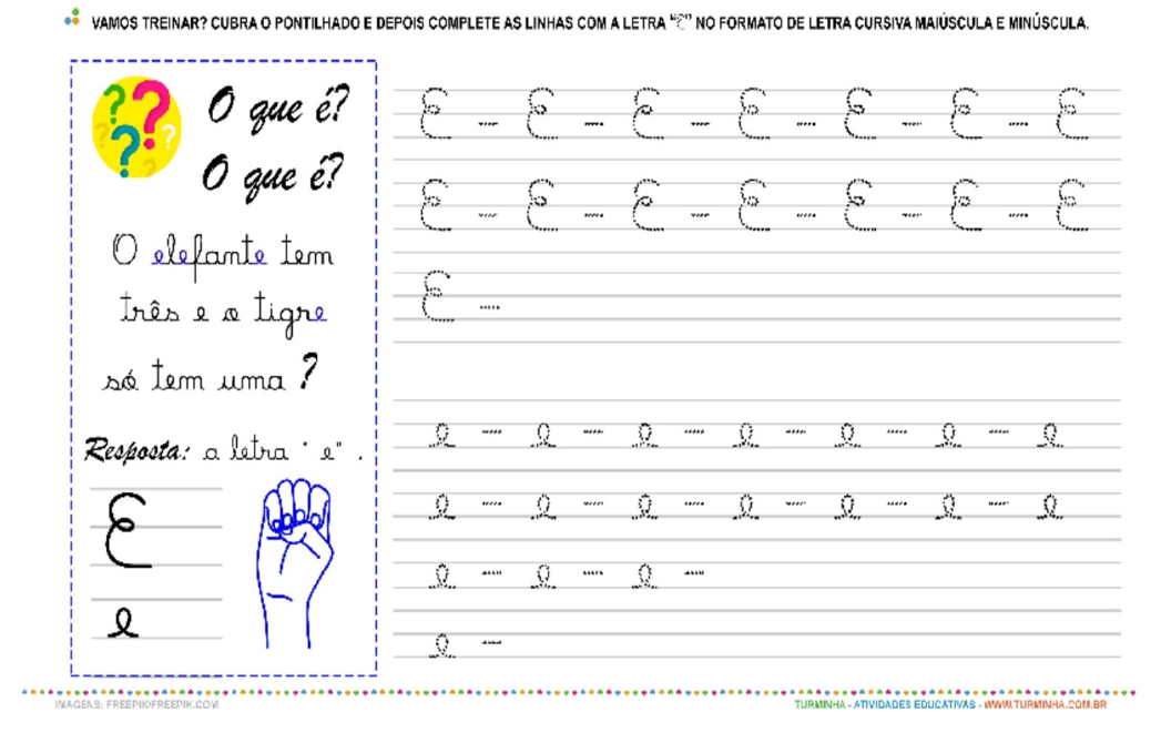 Apostila Alfabeto cursivo - Português