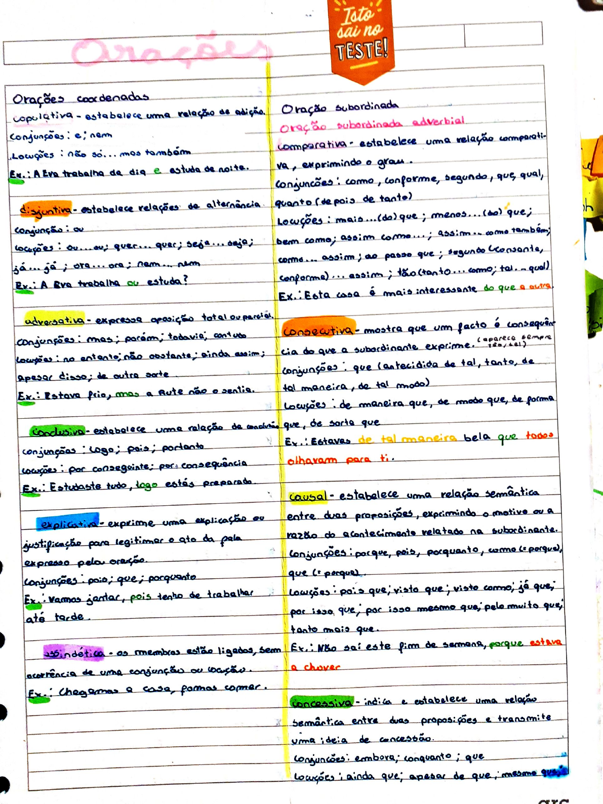 Português 10°ano- Orações - Português