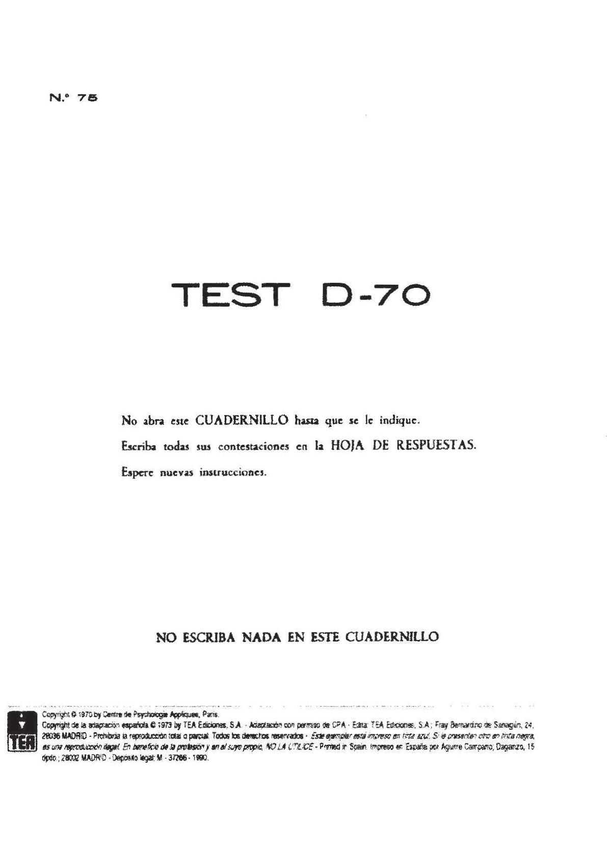 D 70 OK - Testes Psicológicos