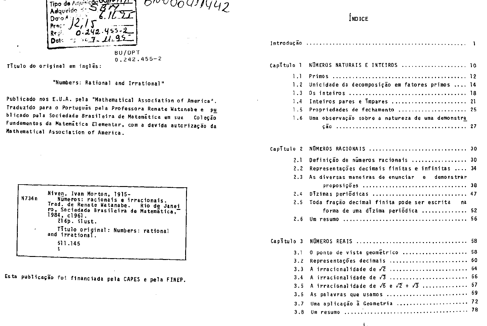 Numeros Racionais e Irracionais(Ivan Niven).pdf - Teoria Elementar dos ...