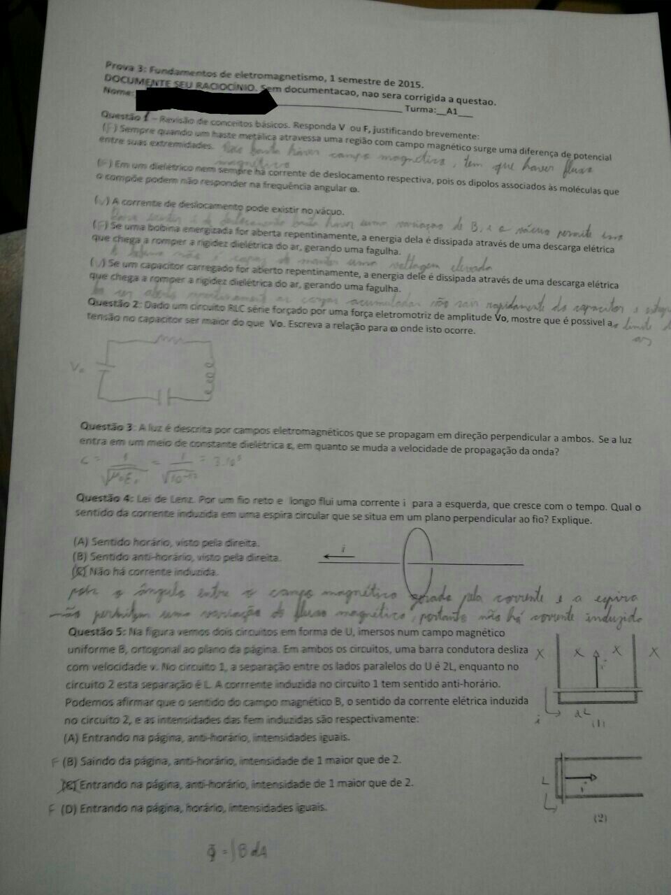prova eletromag ufmg - Eletromagnetismo