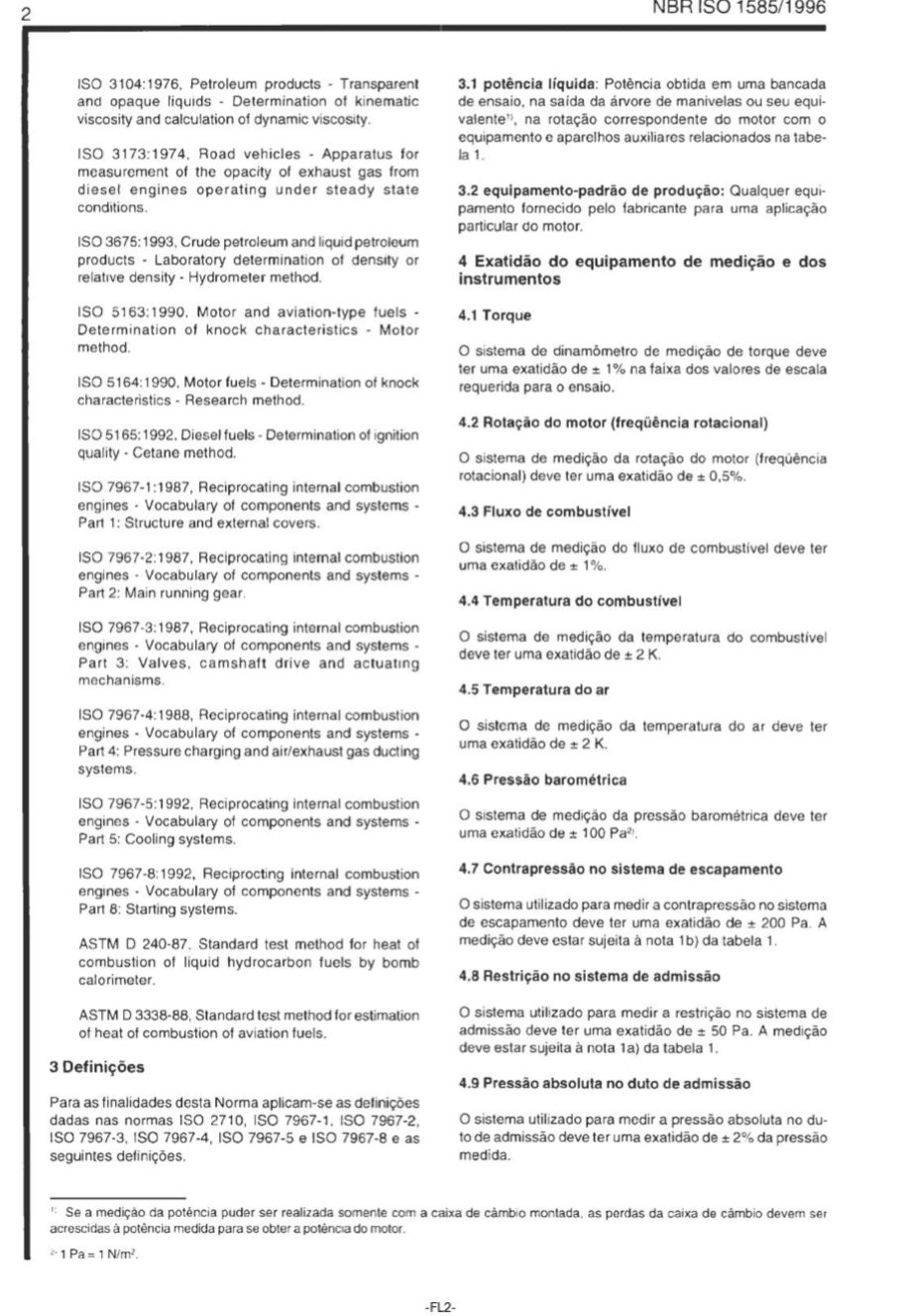 ISO 1585 -1996- VEICULOS RODOVIARIOS CODIGO DE ENSAIO DE MOTORES - Normas