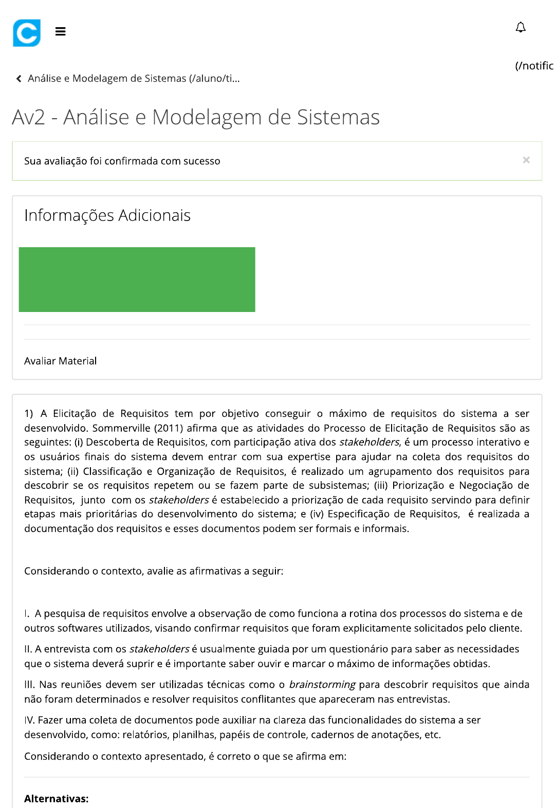 Av2 - Análise e Modelagem de Sistemas - Analise e Modelagem de Sistemas I Av2 - Análise e Modelagem de Sistemas - Analise e Modelagem de Sistemas I