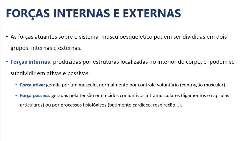 FORÇAS INTERNAS X FORÇAS EXTERNAS (PARTE I) - Fisioterapia