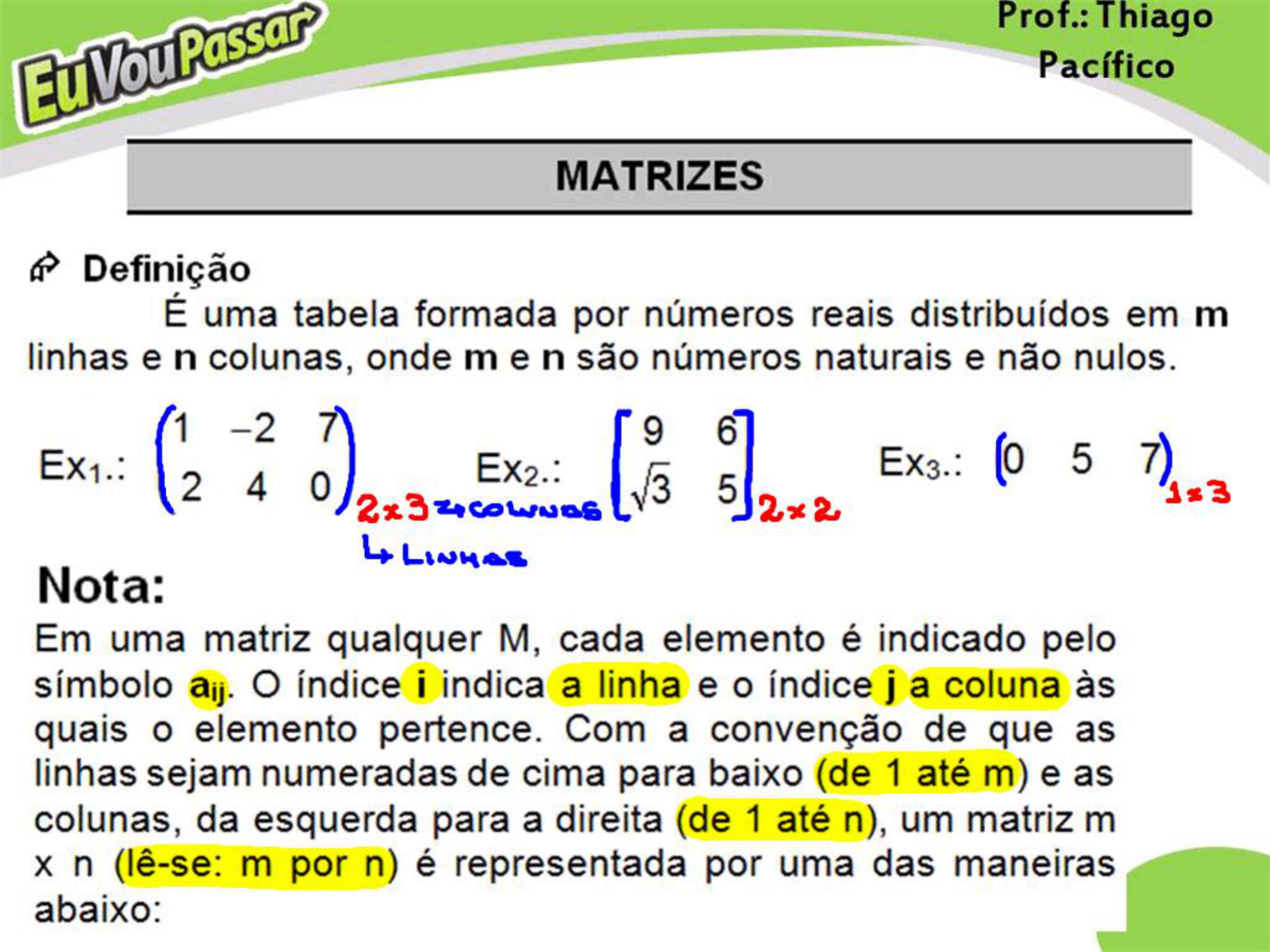 Aula 106 Algebra Linear (Matrizes) - Matemática