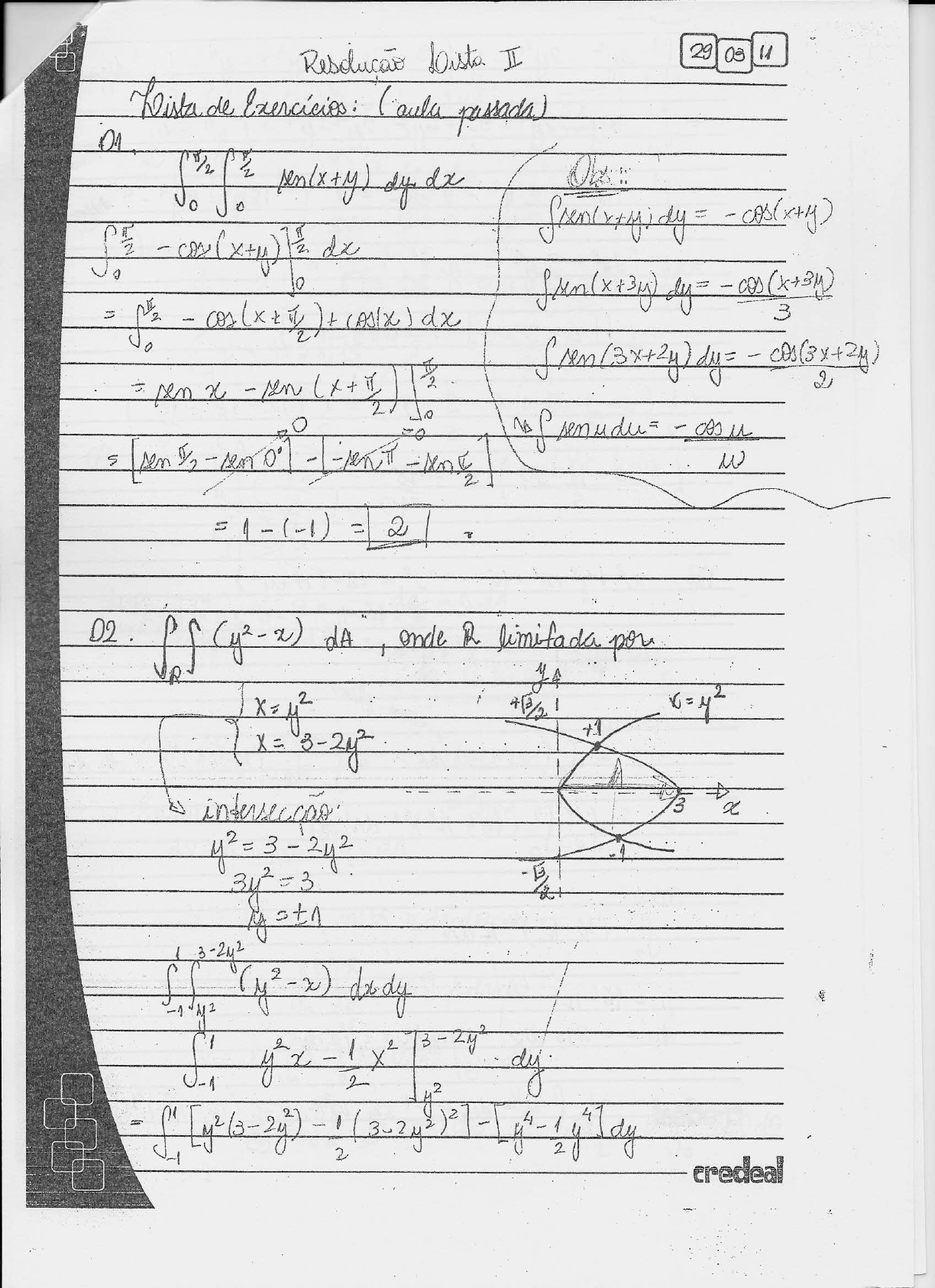 Calculo 3 Exercicios P1 (3) - Cálculo III