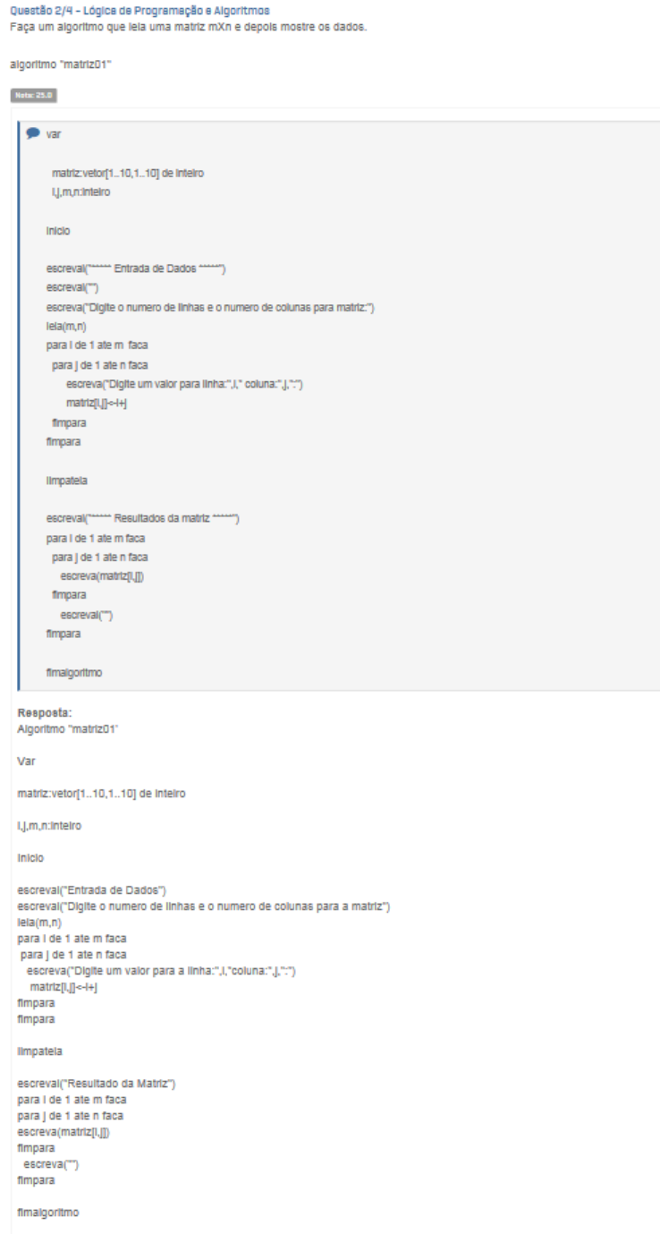 PROVA DISCURSIVA LOGICA DE PROGRAMAÇÃO E ALGORITMOS + GABARITO - Lógica ... PROVA DISCURSIVA LOGICA DE PROGRAMAÇÃO E ALGORITMOS + GABARITO - Lógica ...