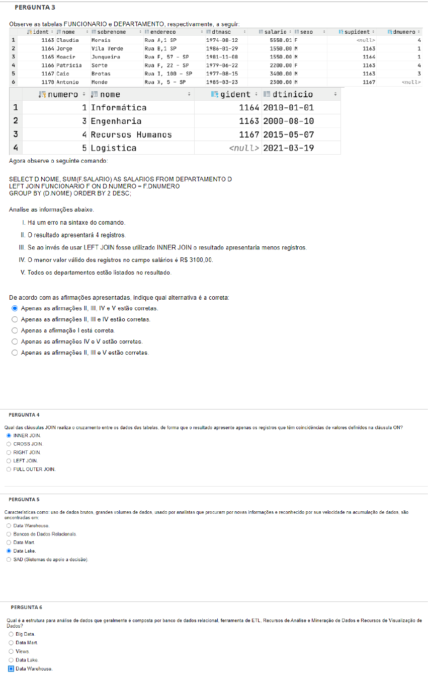 UNIVESP/Estácio - COM300 Banco de Dados - Atividade para avaliação ...