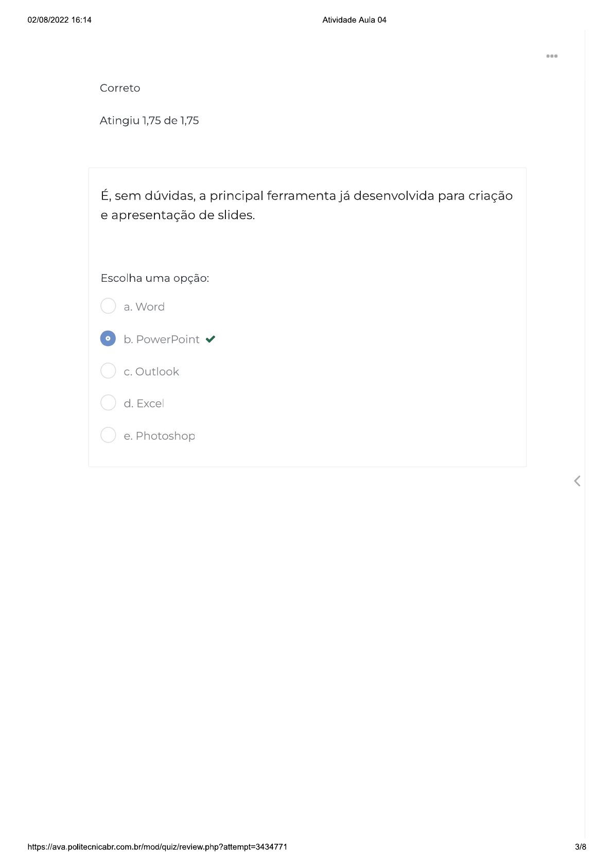 10A102AULA 04 - Apresentação de slides PowerPointAtividade Aula 04 ...