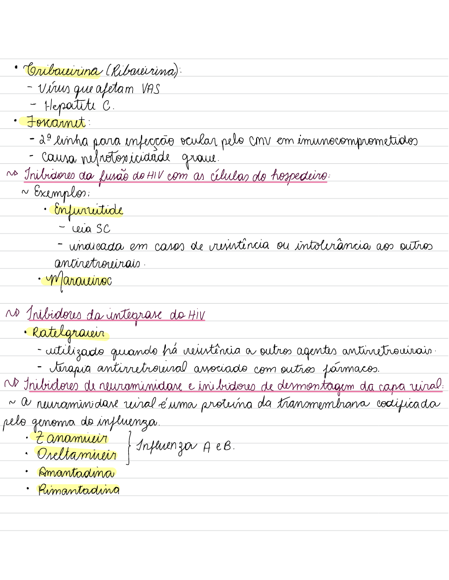 Antivirais, Antifúngicos e Anti-helmínticos - Farmacologia I