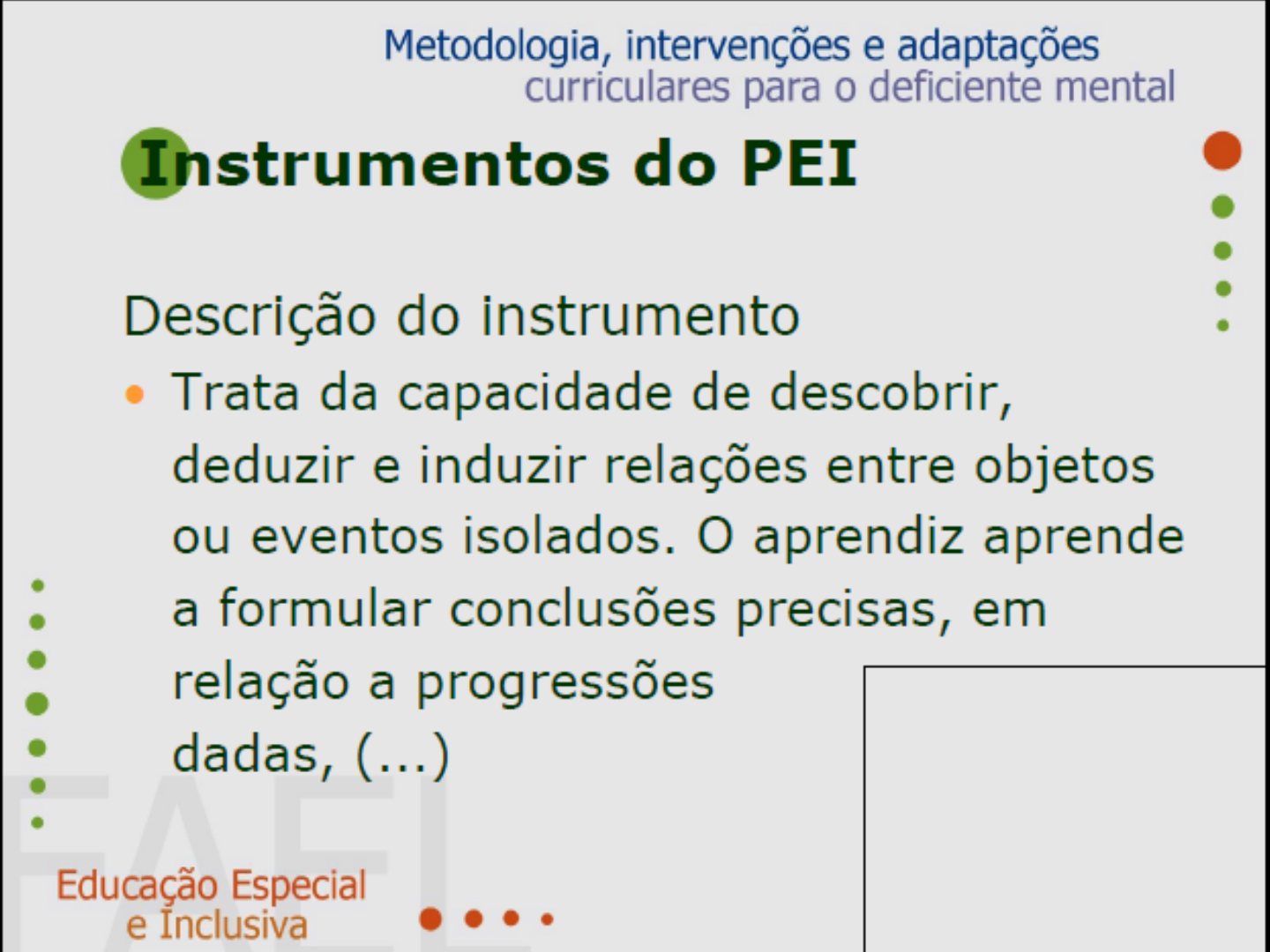 Instrumentos do PEI - Educação Inclusiva