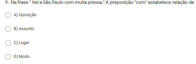ATIVIDADE SOBRE PREPOSIÇÃO - Português
