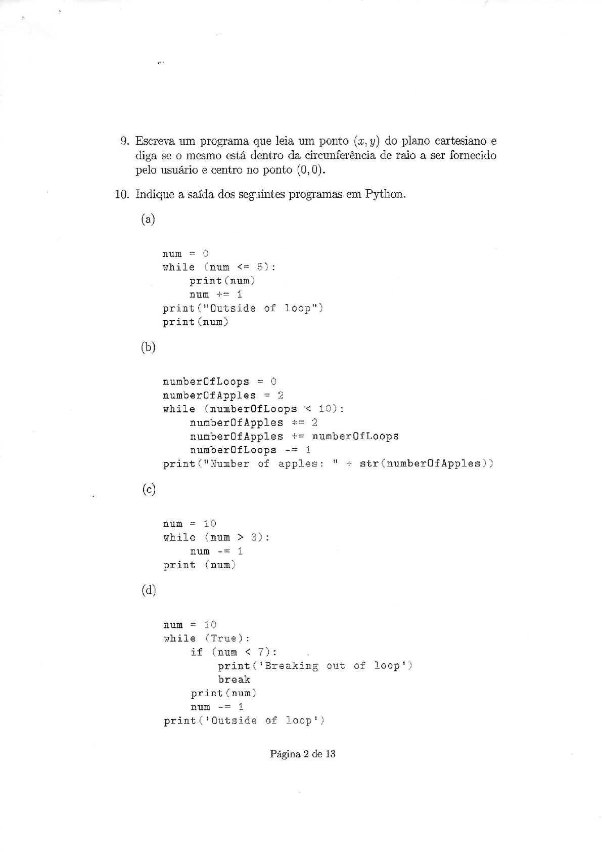 Exercícios De Python Programação Programação Python