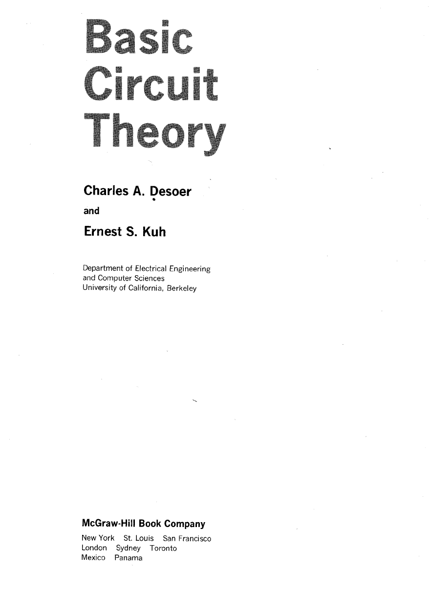 Charles a Desoer Ernest S Kuh Basic Circuit Theory 1969 - Circuitos ...