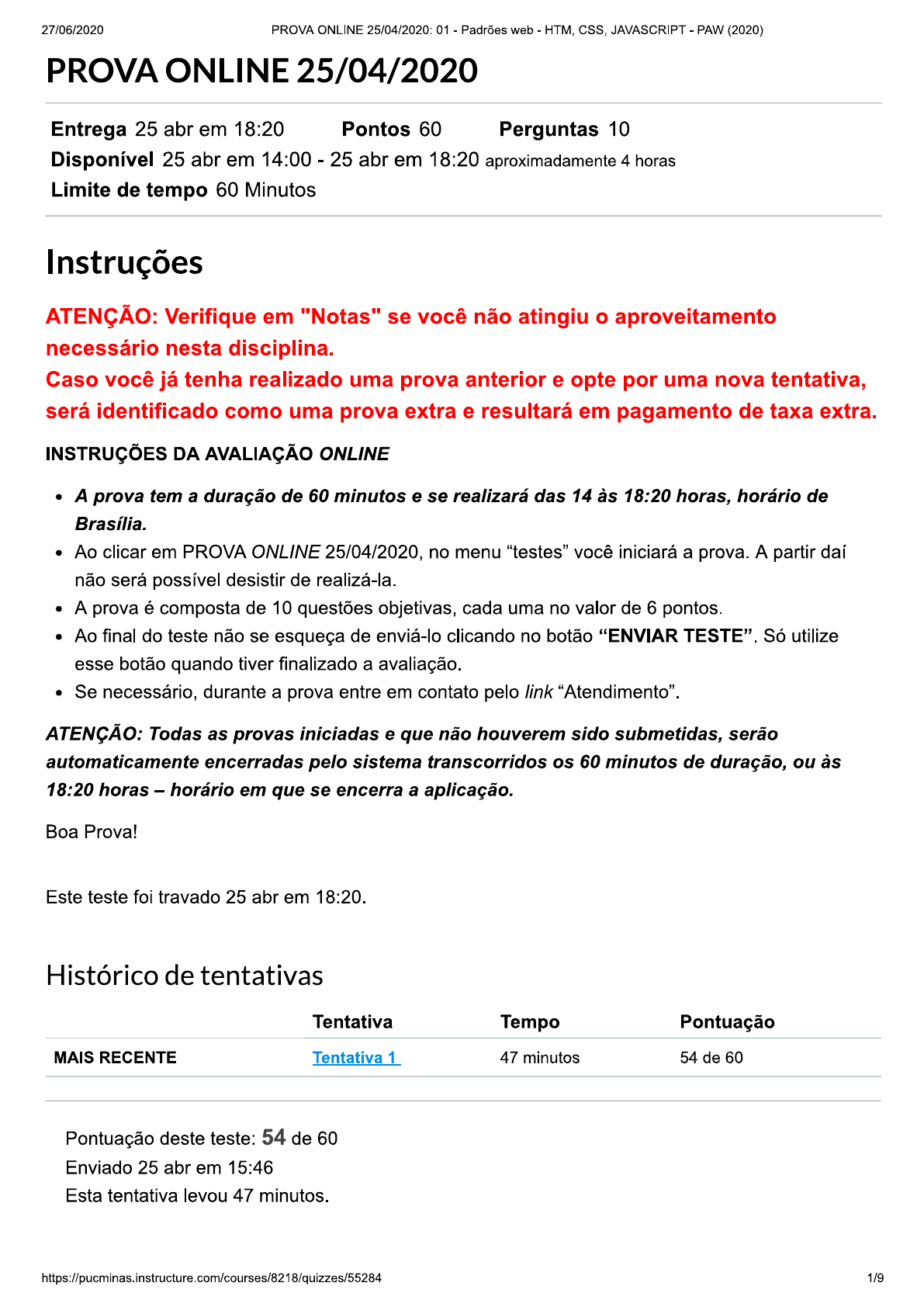 Prova Html Css Javascript Puc Mg Html5 Css3 Javascript