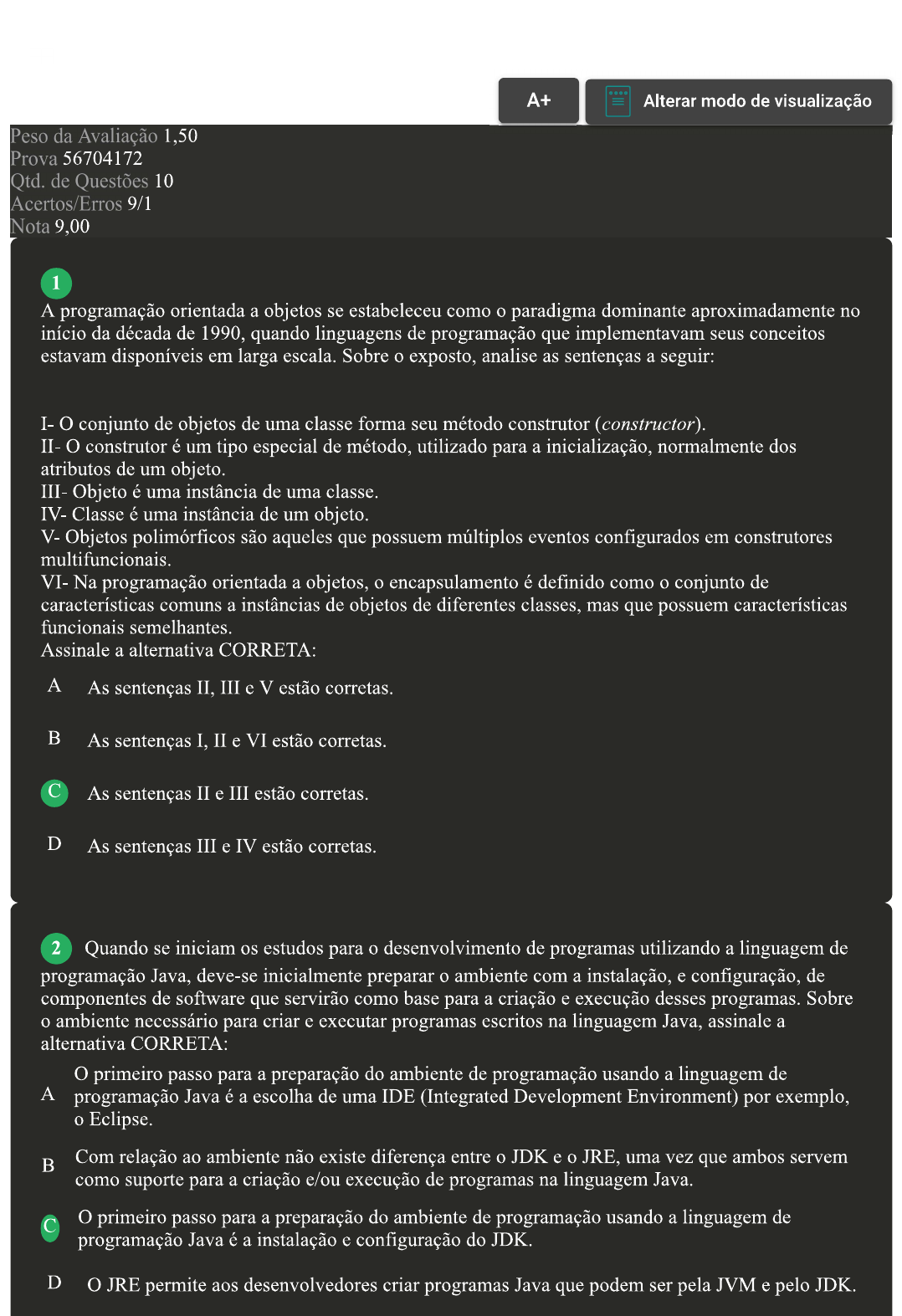 Programação Orientada A Objetos Ads17 Avaliação I Individual Programação Orientada A Objetos