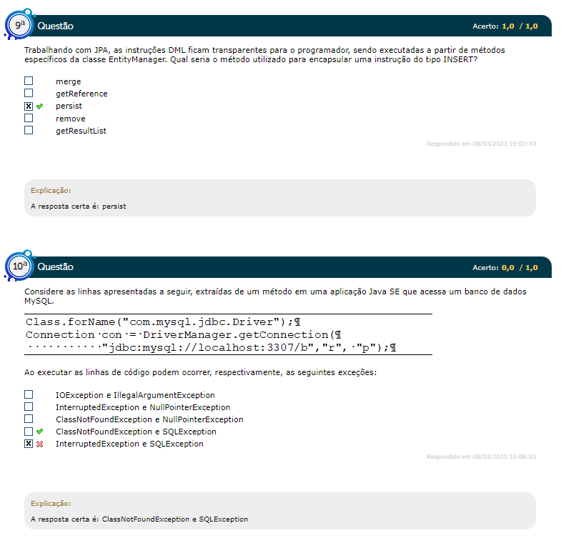 Simulado Programação Orientada A Objetos Java Java