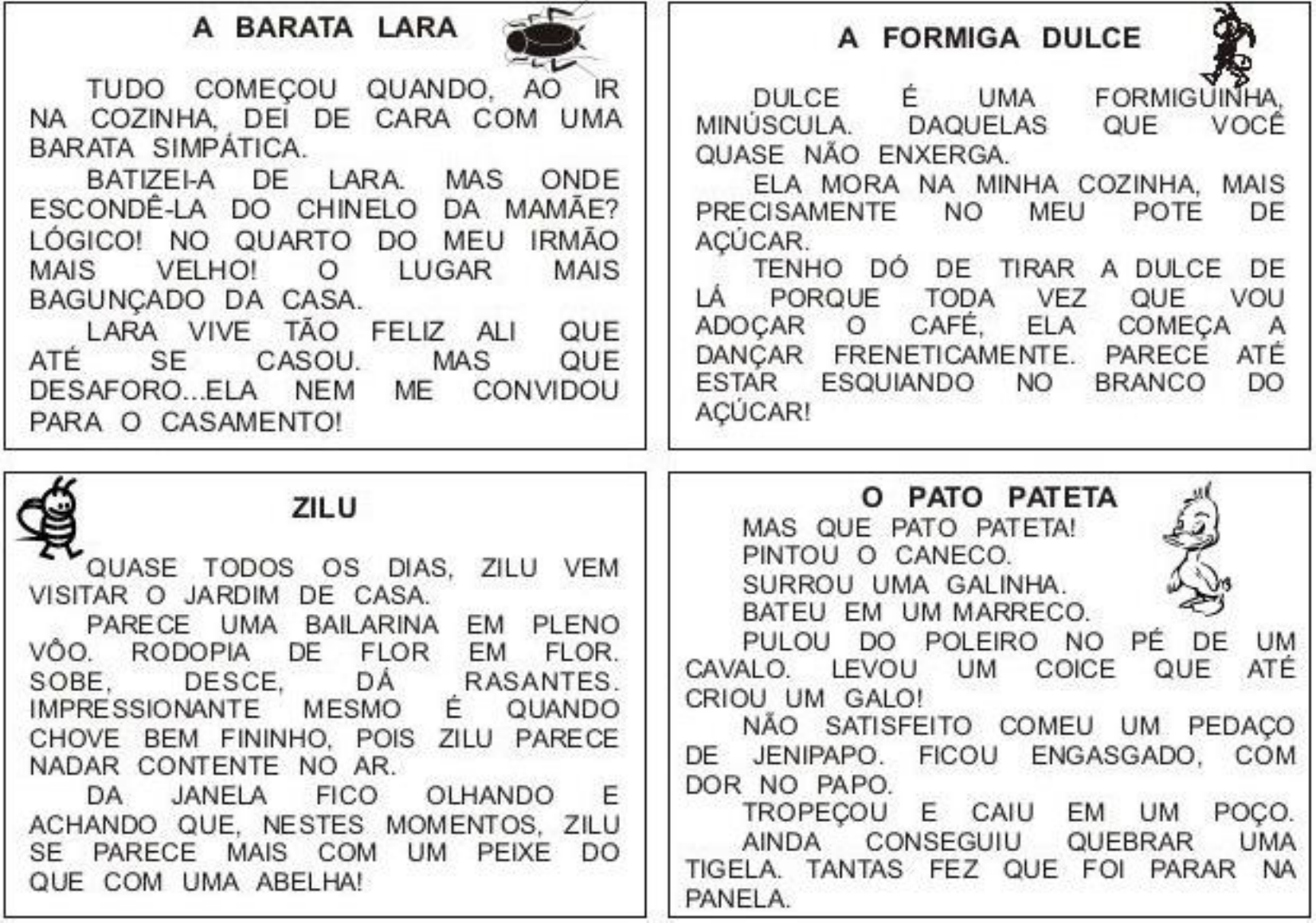 Fichas De Leitura Para Crian as Leitura